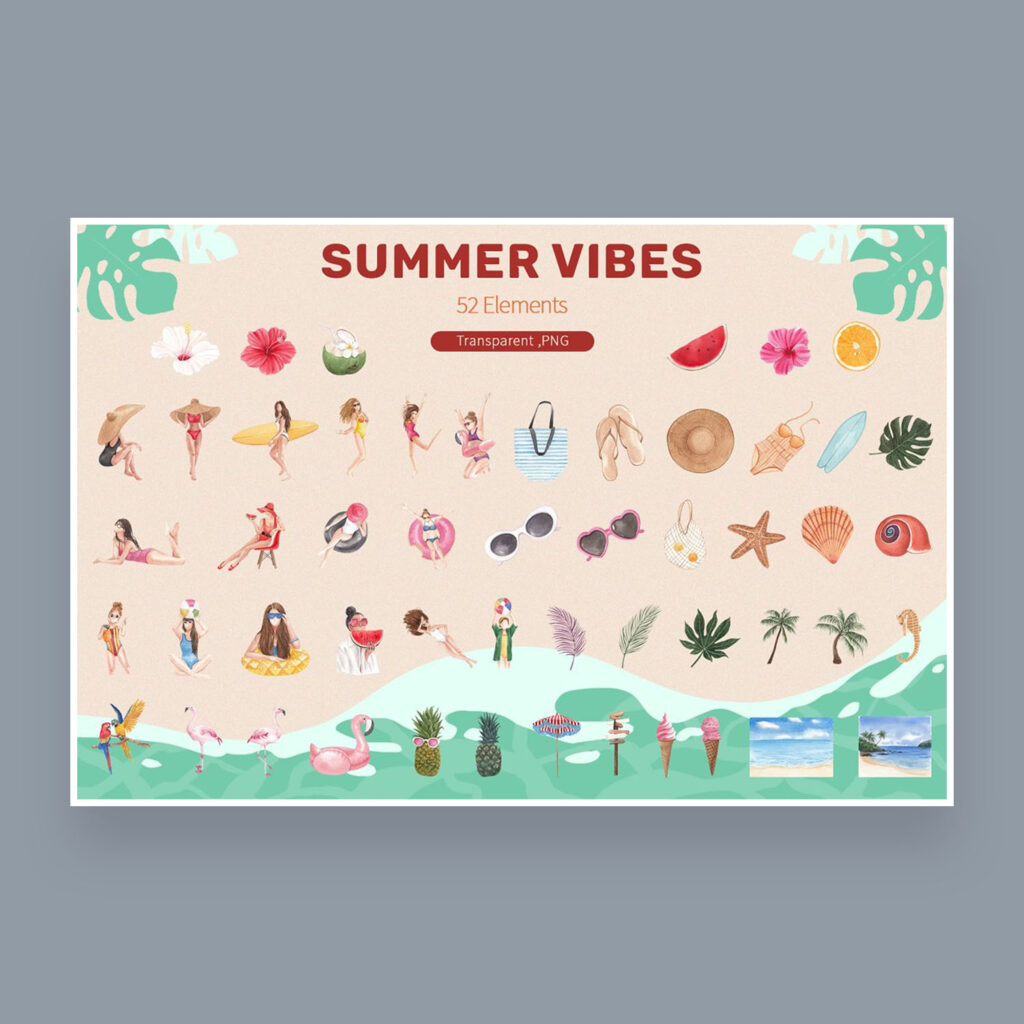 Summer Vibes, Beach and Sea Set – MasterBundles
