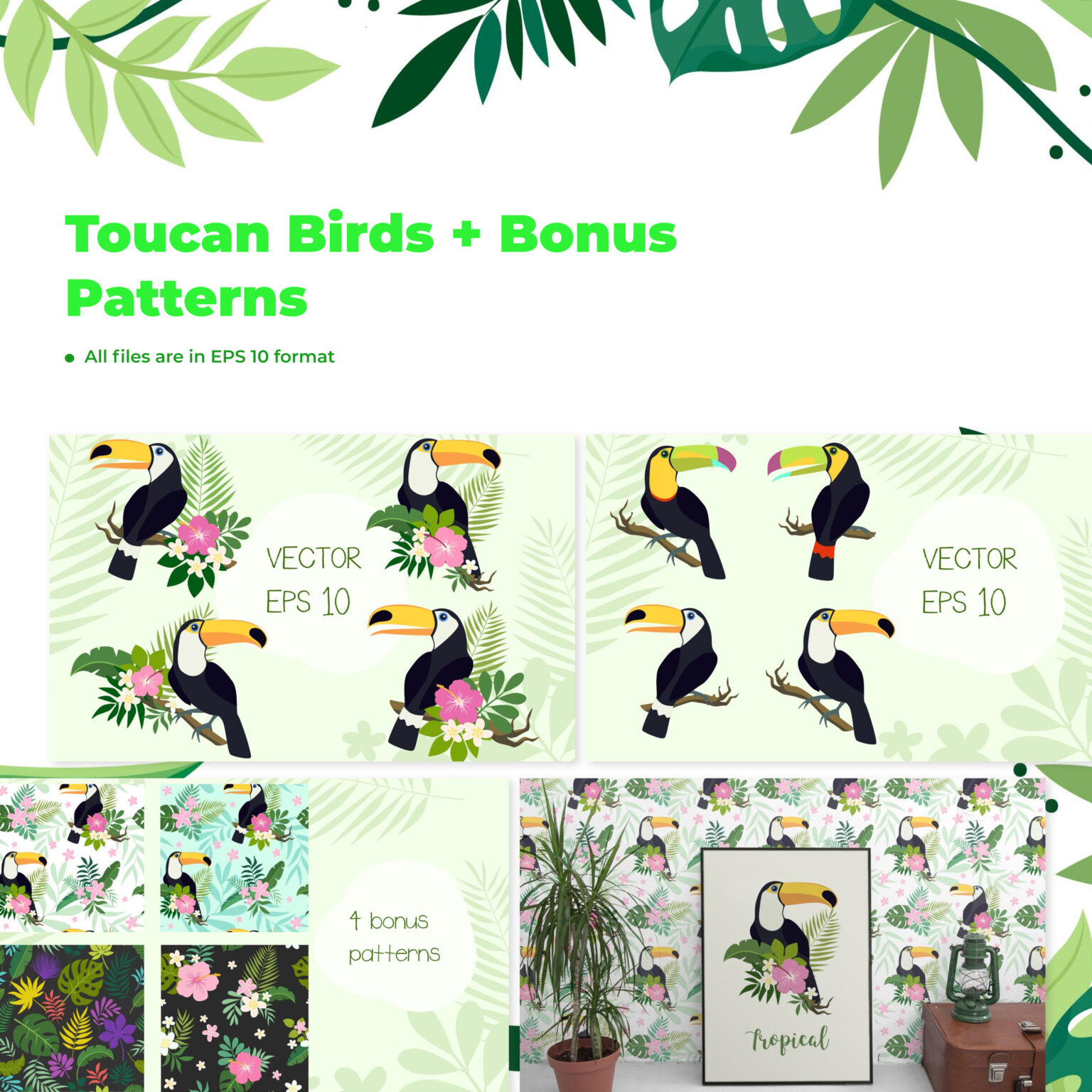 Tropical Logos and Patterns Collection – MasterBundles