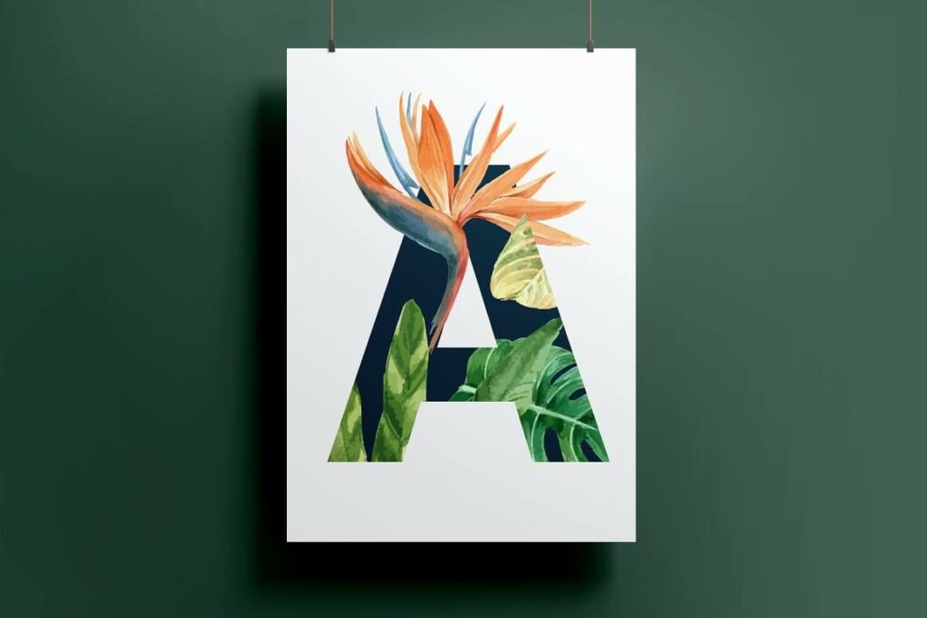 Tropical Alphabet & Number Watercolor – MasterBundles