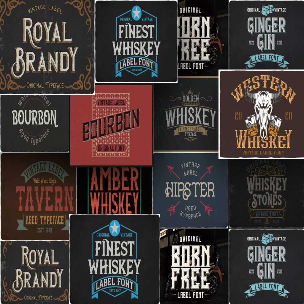 Vintage Old Fonts Bundle: 17 Font Families & 73 Font Styles – MasterBundles