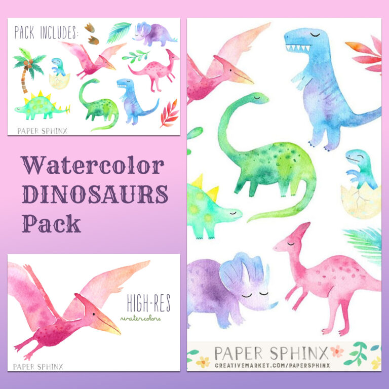 Dinosaur Color Vector Bundle – MasterBundles
