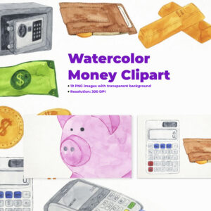 Watercolor Money Clipart – MasterBundles