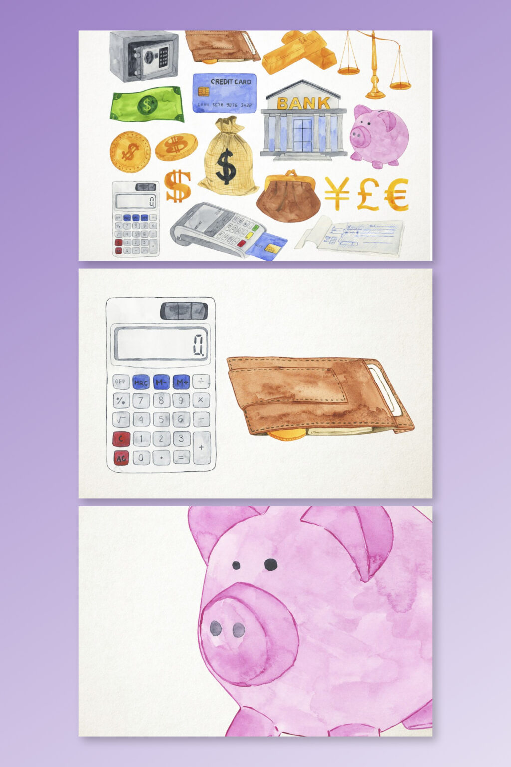 Watercolor Money Clipart – MasterBundles