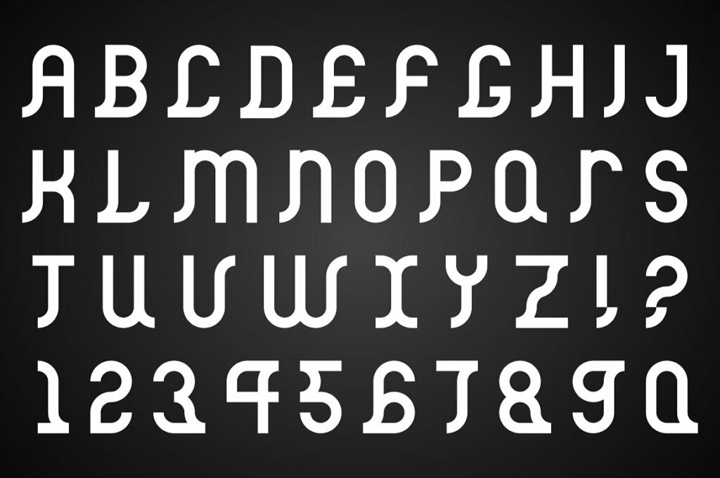 Vector Alphabet Set. B&W Font – MasterBundles