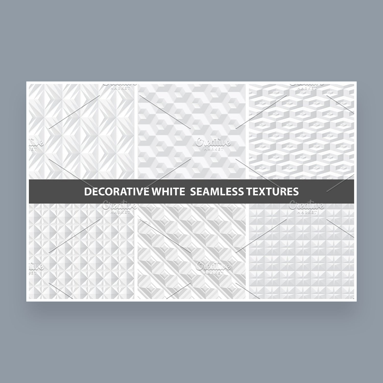 White Geometric 3D Seamless Textures – MasterBundles