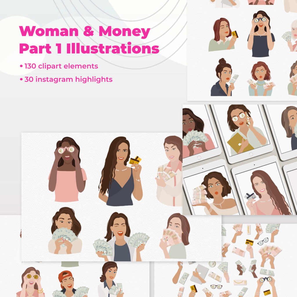 Woman & Money Part 1 Illustrations – MasterBundles