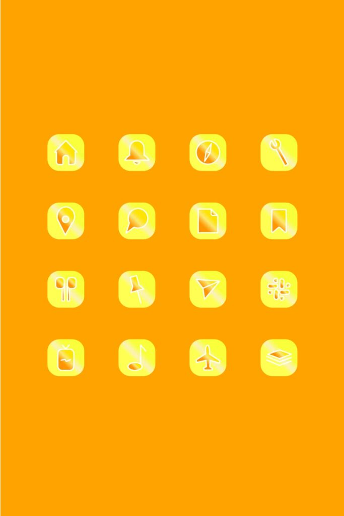 Yellow App Icons Aesthetic – MasterBundles