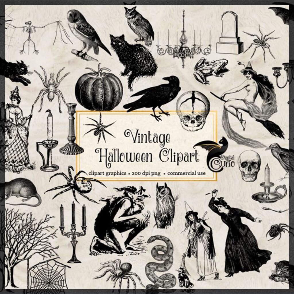 Vintage Halloween Clipart – MasterBundles