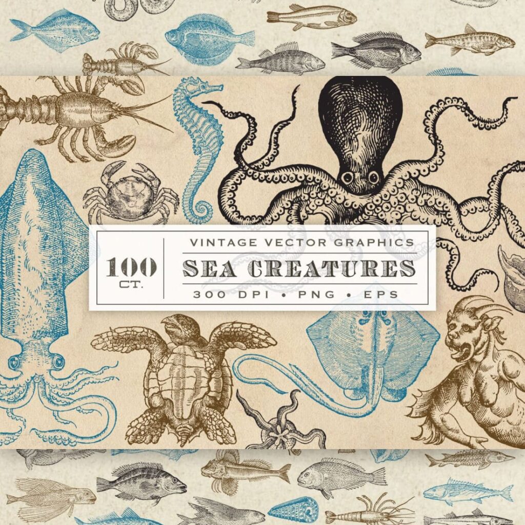 Antique Sea Creatures & Monsters – MasterBundles