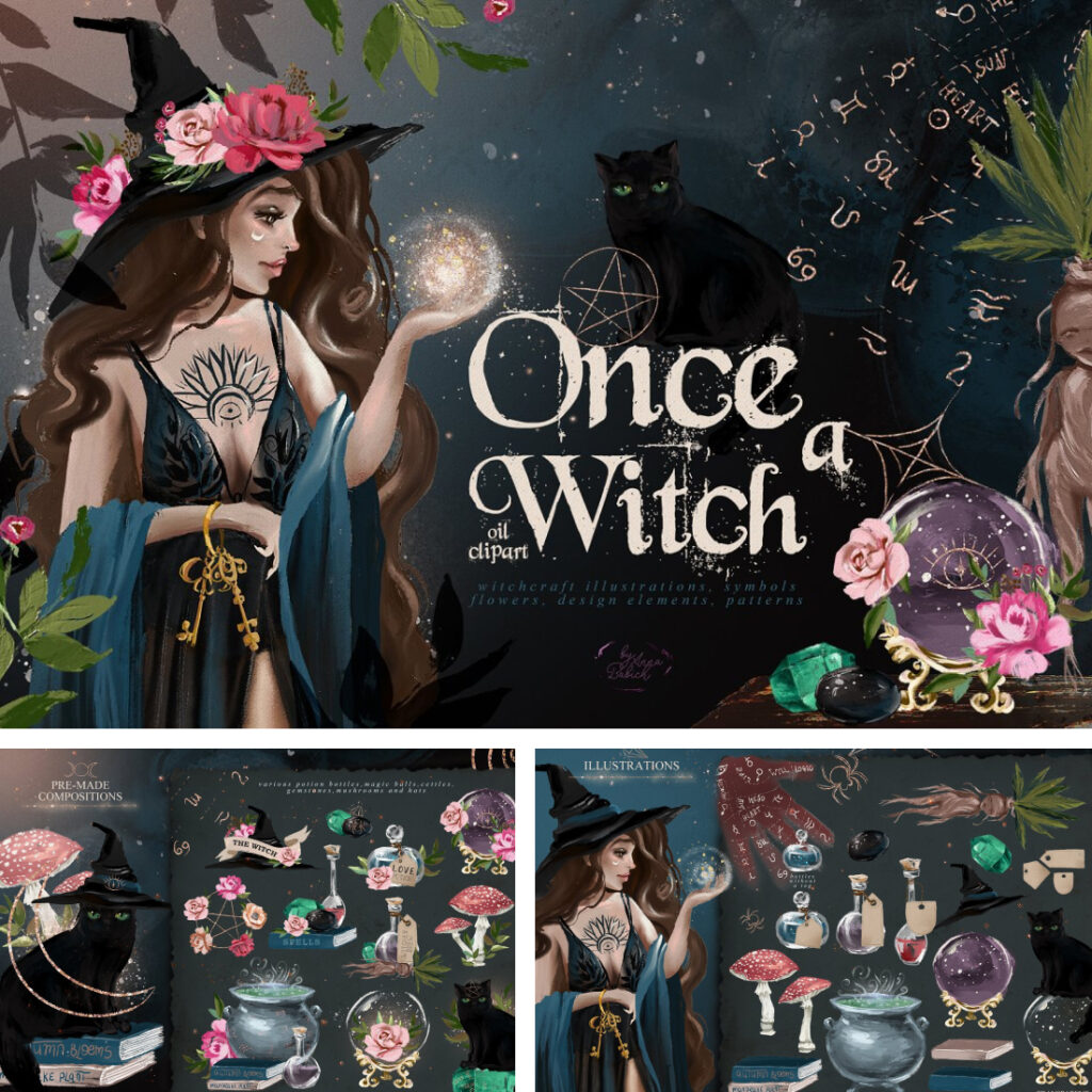 The Witch Vol.2: Witchcraft Illustrations | Master Bundles