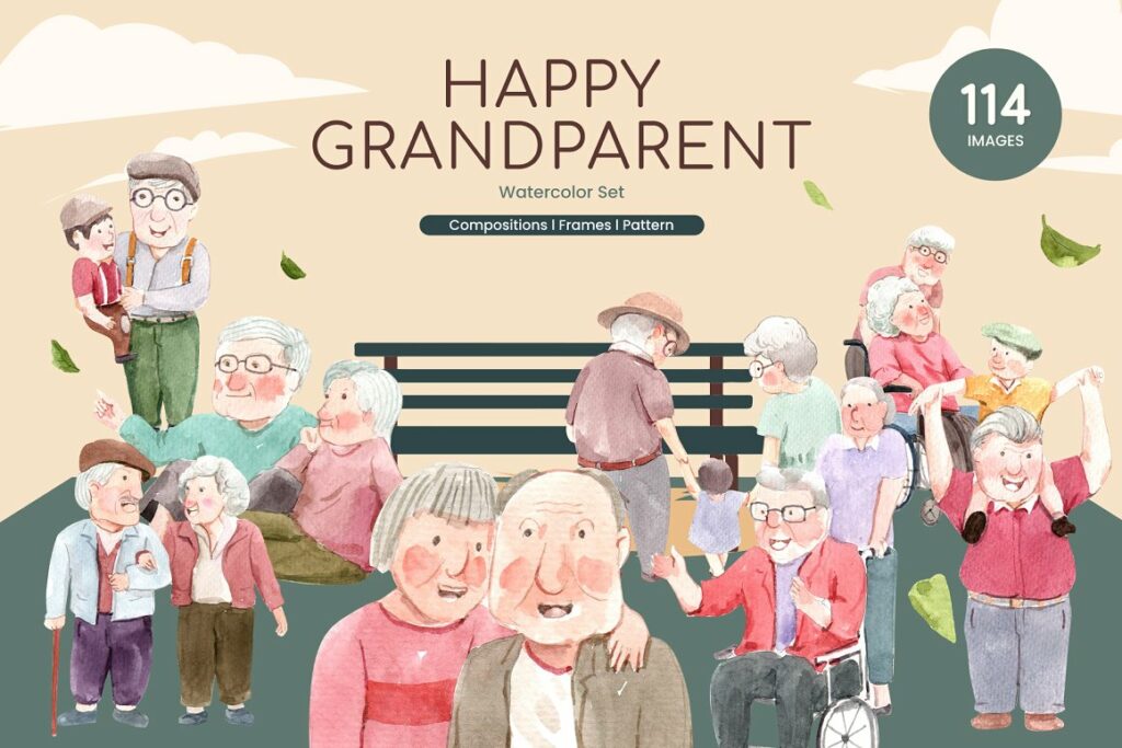 Happy Grandparent Day Watercolor – MasterBundles