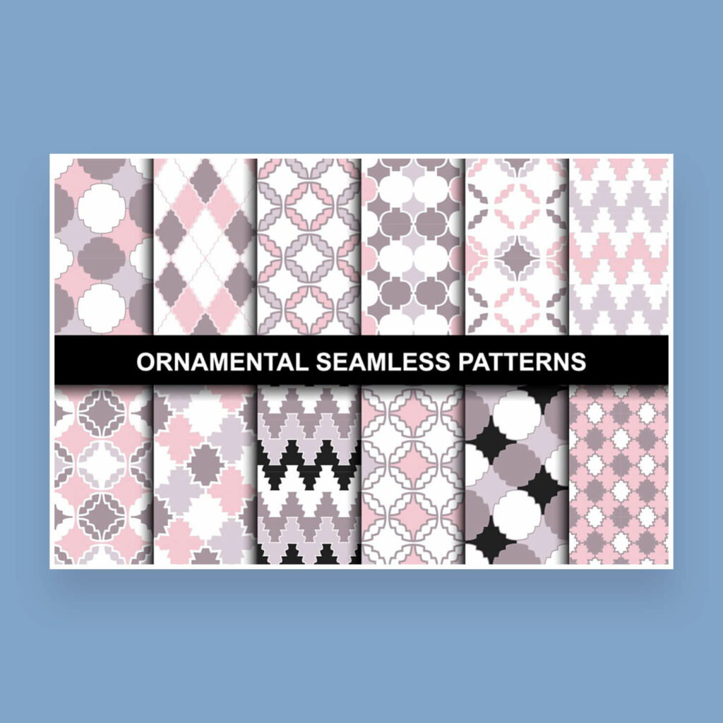 Seamless Geometric Patterns. B&W. – MasterBundles