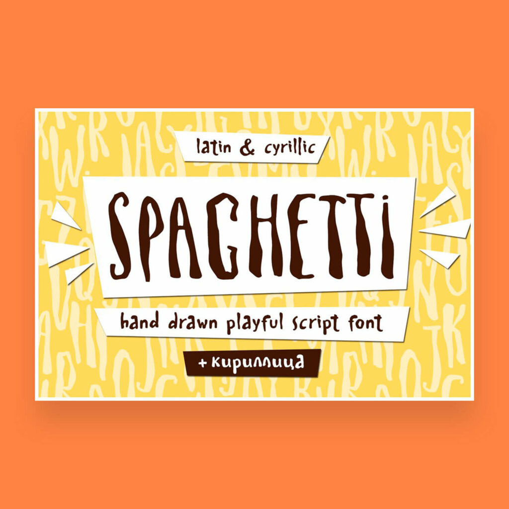 Spaghetti Cyrillic Playful Font – MasterBundles