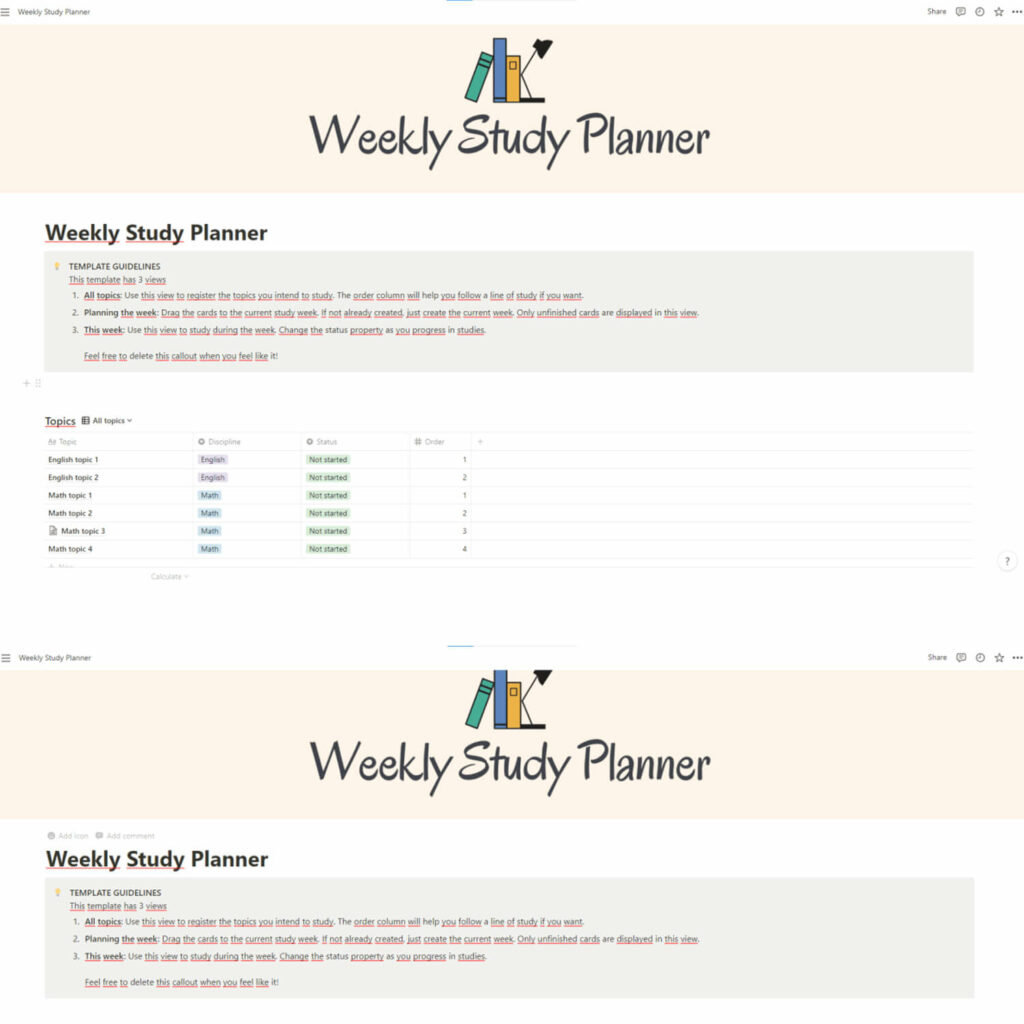 Weekly Study Planner – MasterBundles