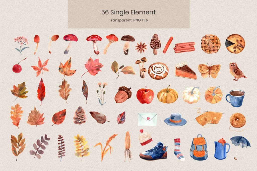 Autumn Daily Life Watercolor – MasterBundles