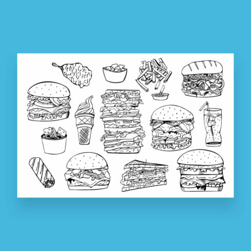 Fast Food Set Seamless Patterns – MasterBundles