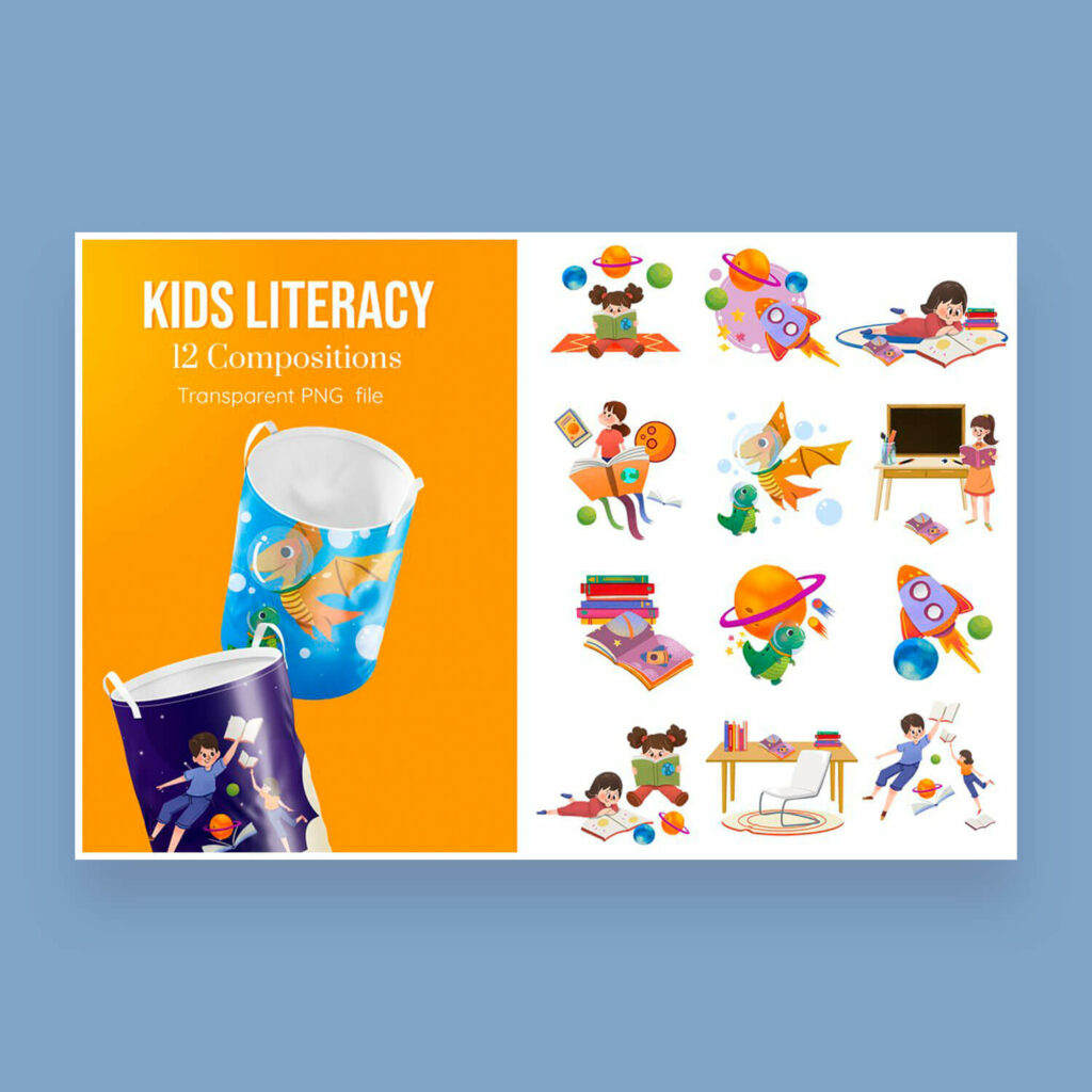 Kids Fun Literacy Watercolor – MasterBundles