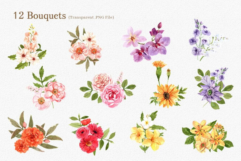 Summer Flower Wedding Watercolor – MasterBundles