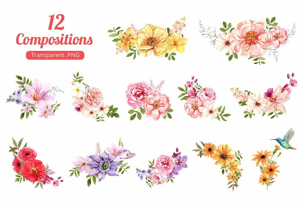 Beautiful Flower Summer Watercolor – MasterBundles