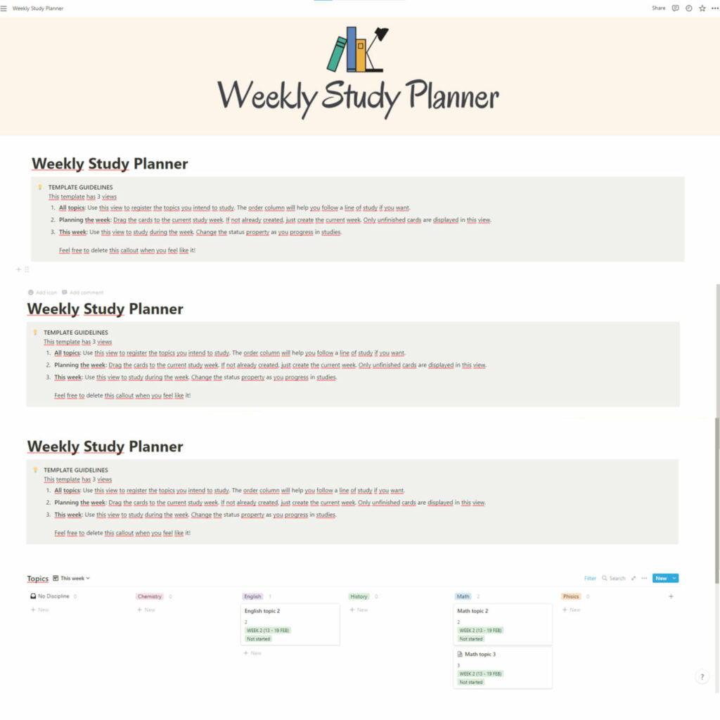 Weekly Study Planner – MasterBundles