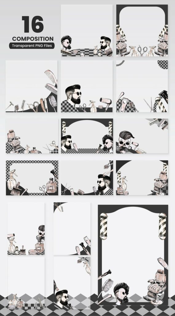 Barber Haircuts Watercolor – MasterBundles