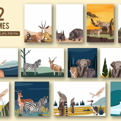 Savanna Wildlife Watercolor | Master Bundles