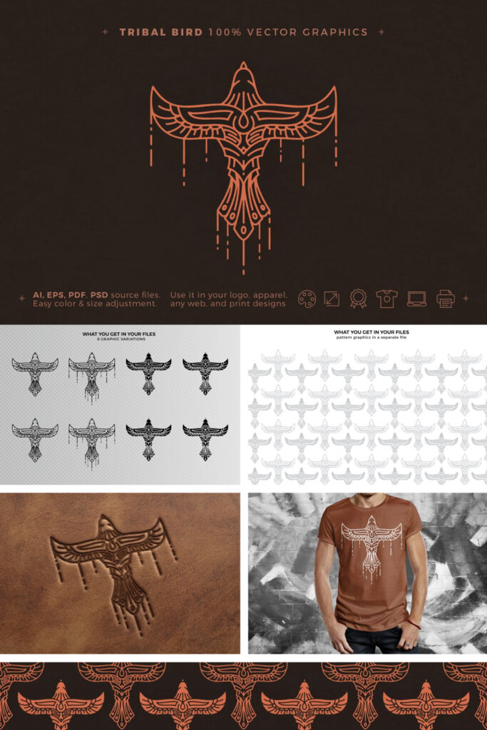 Tribal Bird Vector – MasterBundles