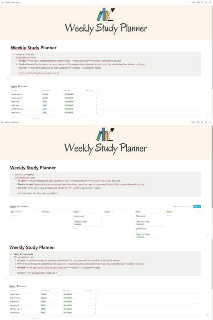 Weekly Study Planner – MasterBundles