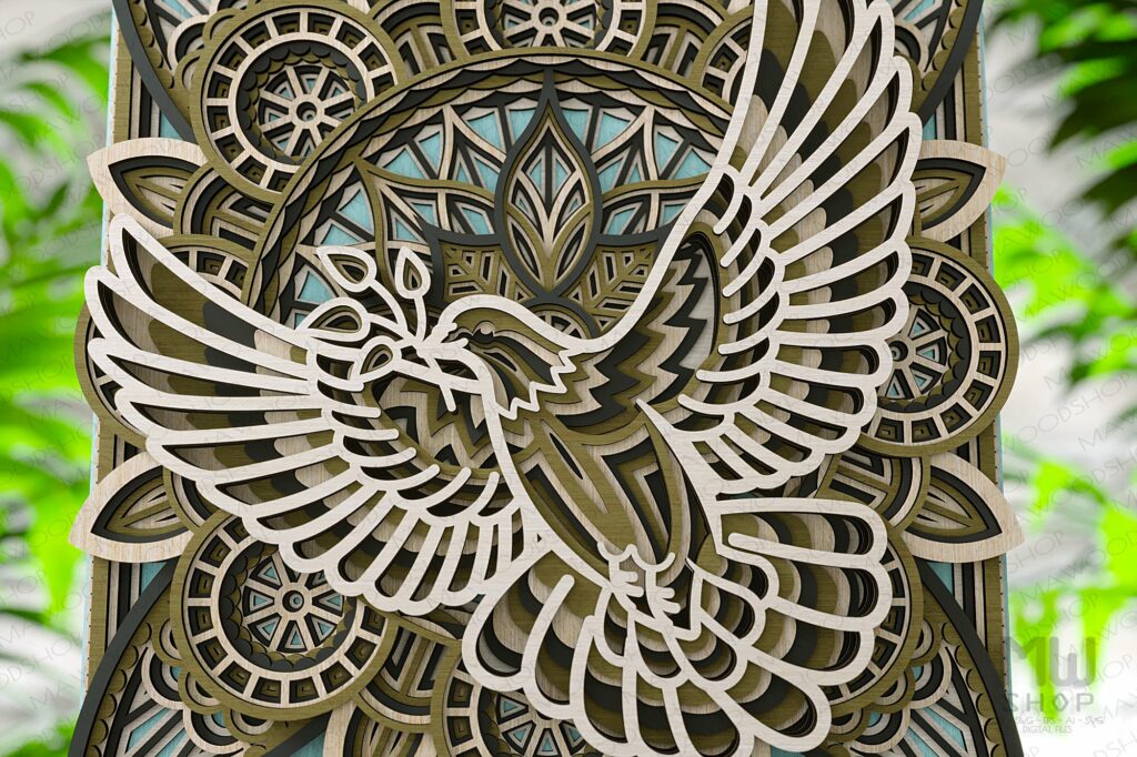3D SVG Bird of Peace Mandala, Dove Bird Of Peace, 3d Pigeon – MasterBundles