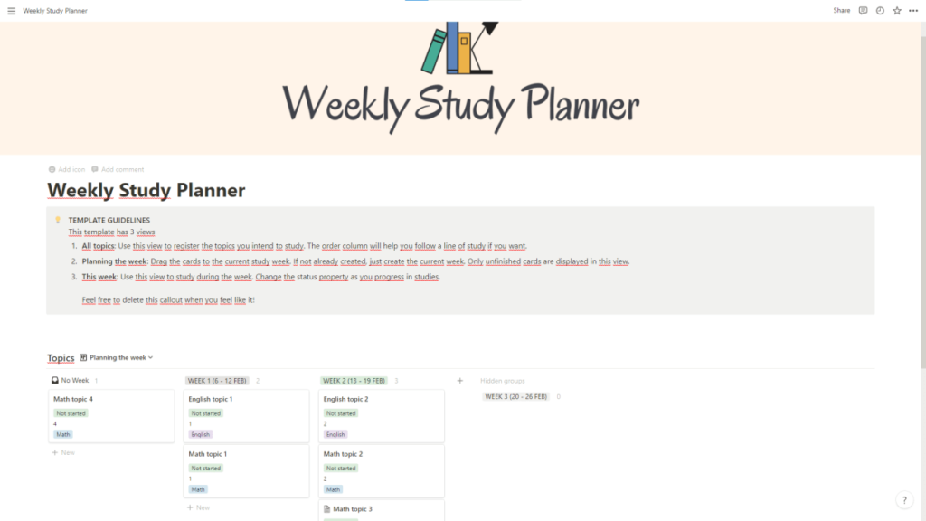 Weekly Study Planner – MasterBundles