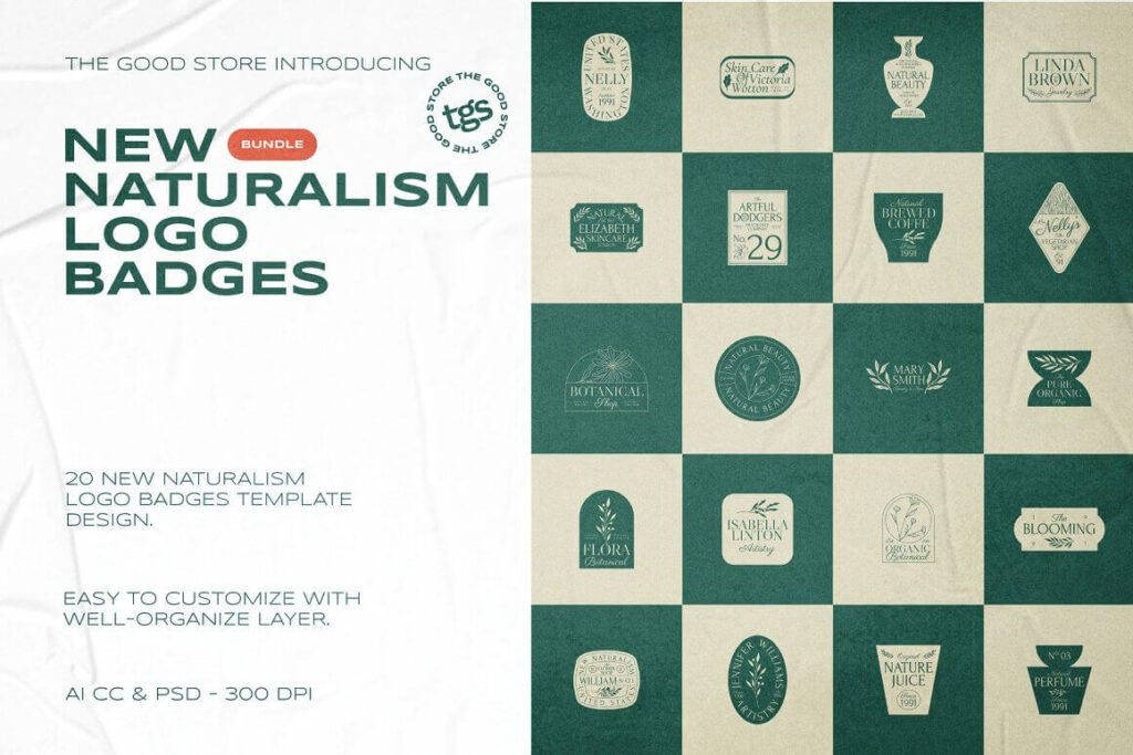 New Naturalism Logo Badges – MasterBundles