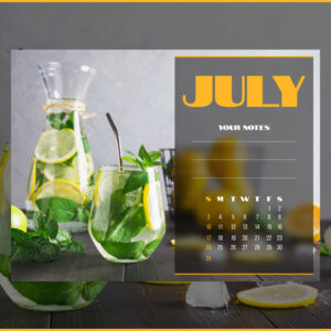 Fully Editable Free July Calendar – MasterBundles