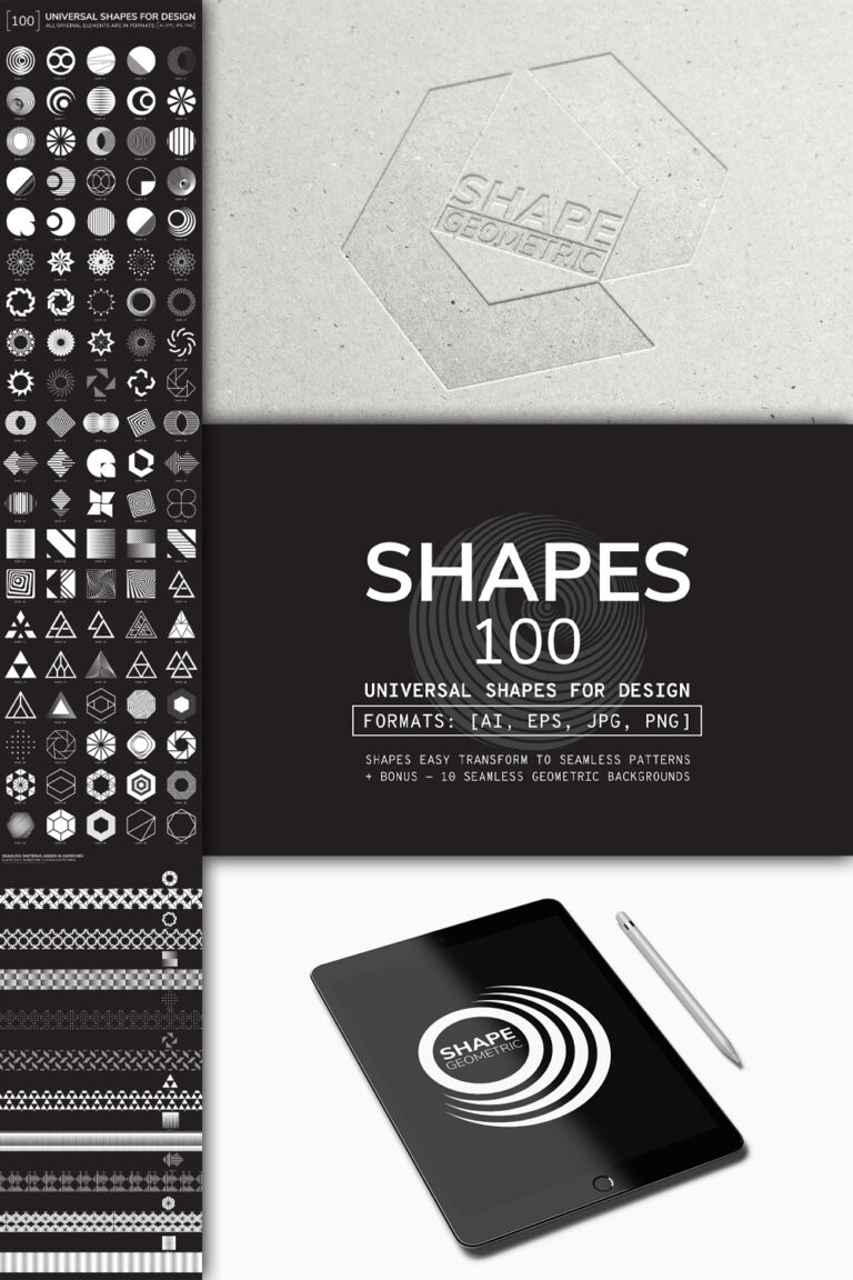 100 geometric shapes. Part 2 – MasterBundles