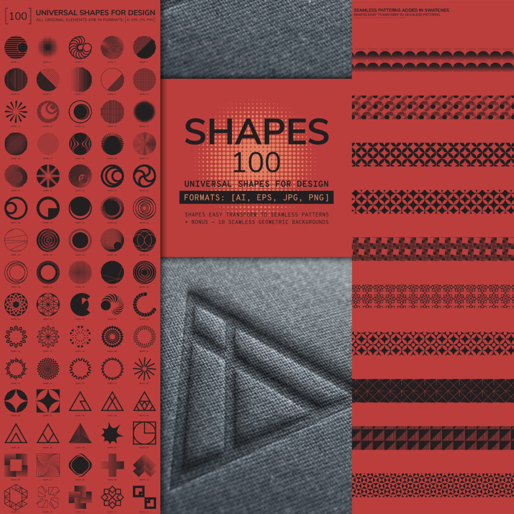 100 Geometric Shapes. Part 3 – MasterBundles