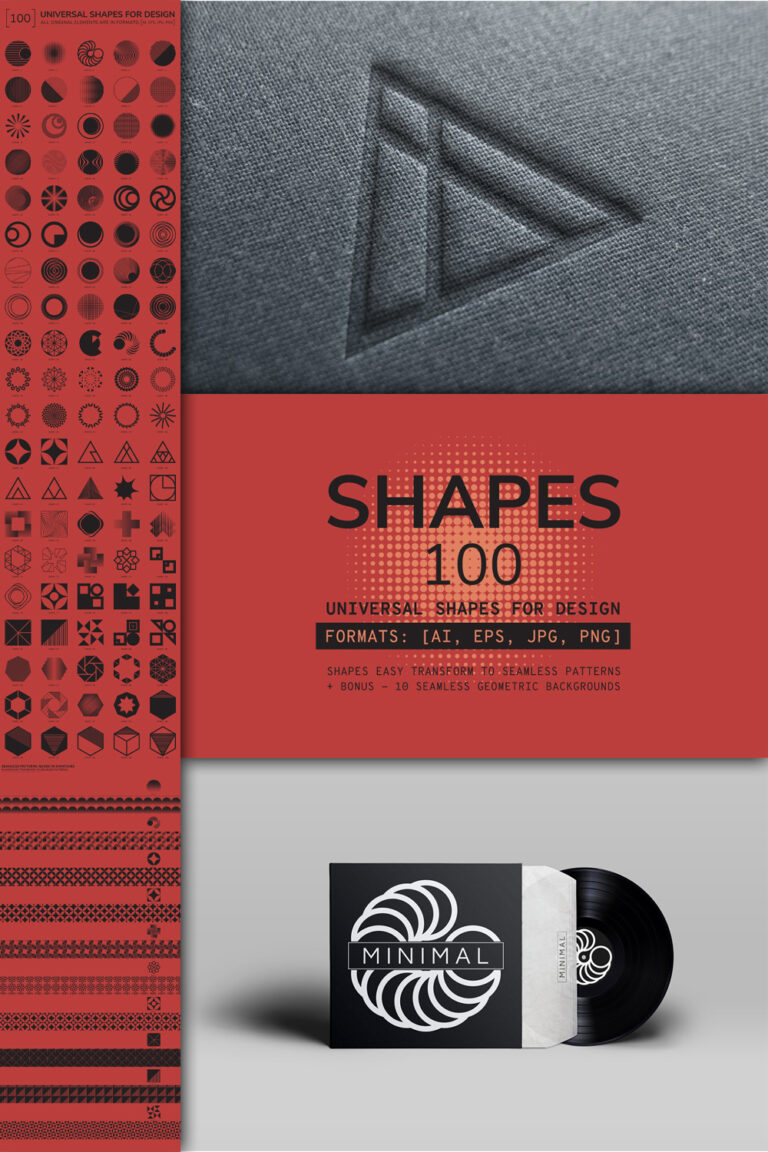 100 Geometric Shapes. Part 3 – MasterBundles