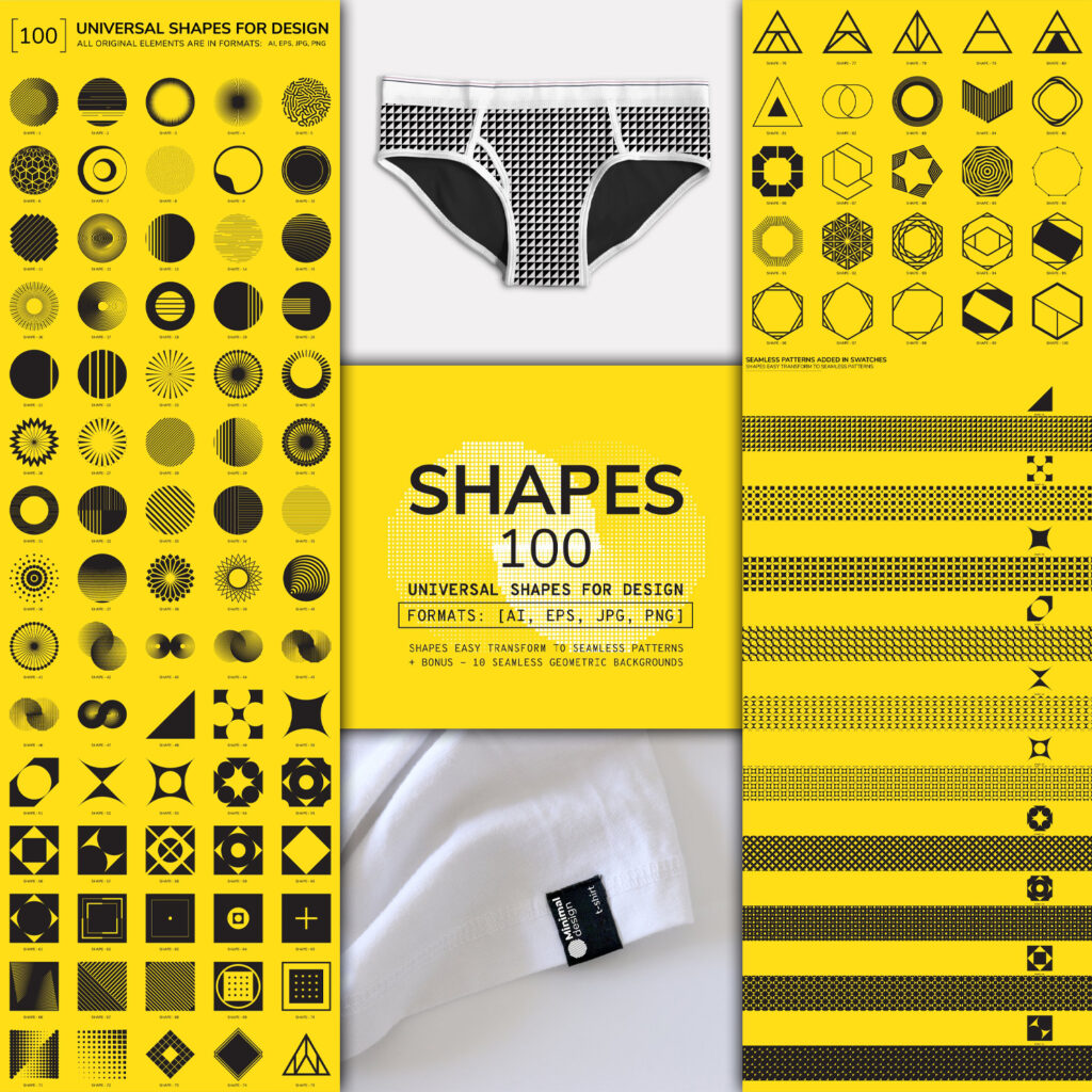 100 Geometric Shapes. Part 4 – MasterBundles