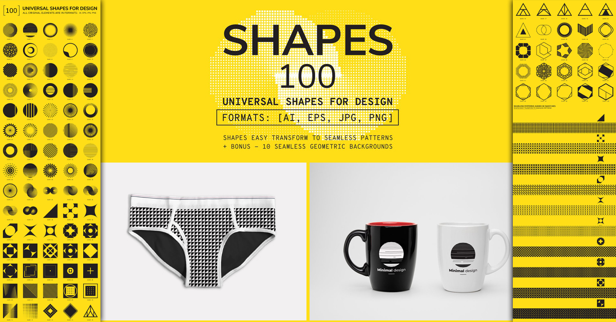100 Geometric Shapes. Part 4 – MasterBundles