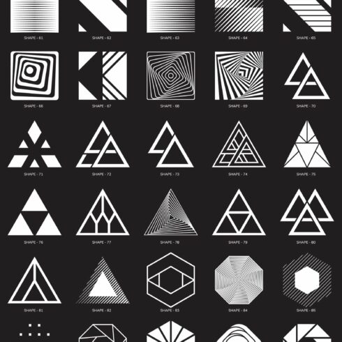 100 geometric shapes. Part 2 | Master Bundles