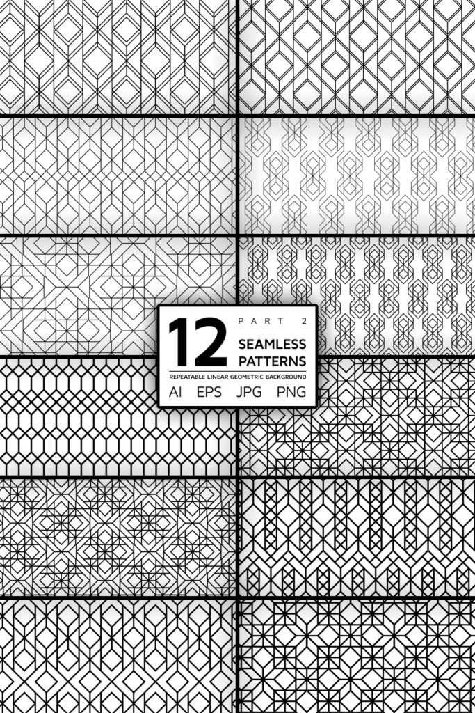 12 Linear Geometric Patterns Part 2 – MasterBundles