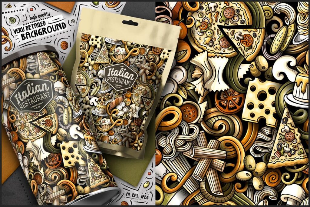7 Italian Food Seamless Patterns – MasterBundles
