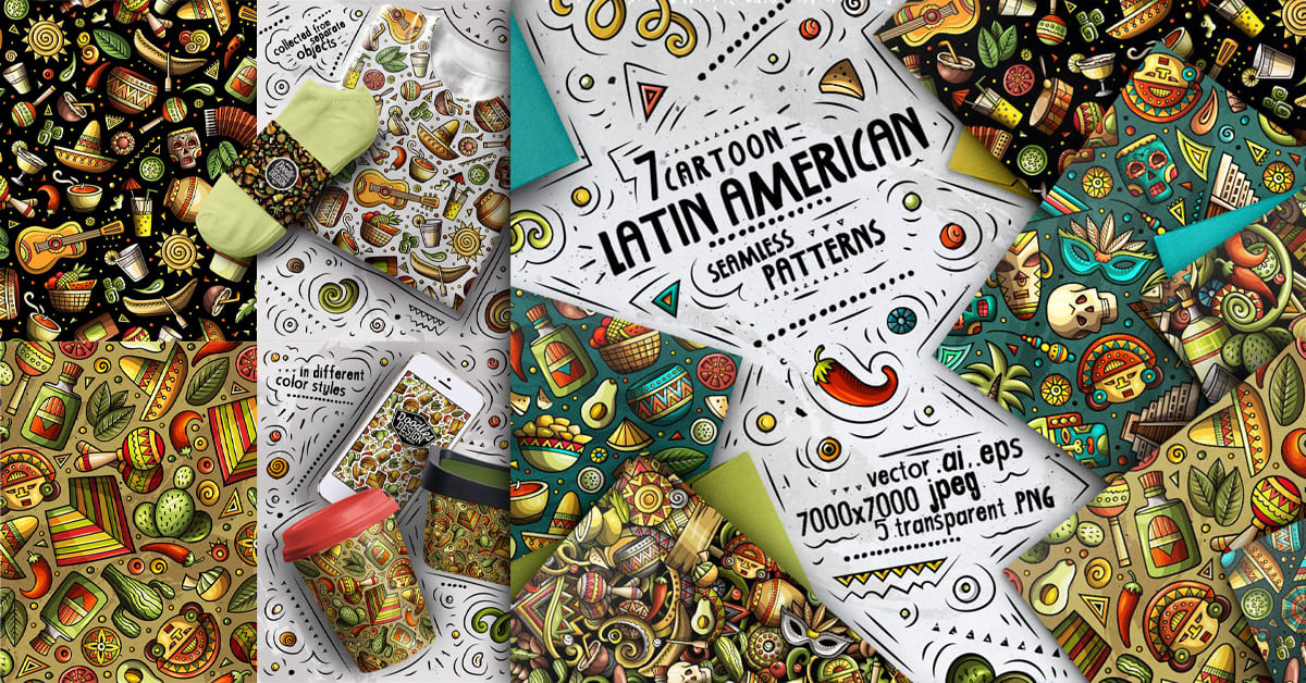 7 Latin-American Seamless Patterns – MasterBundles