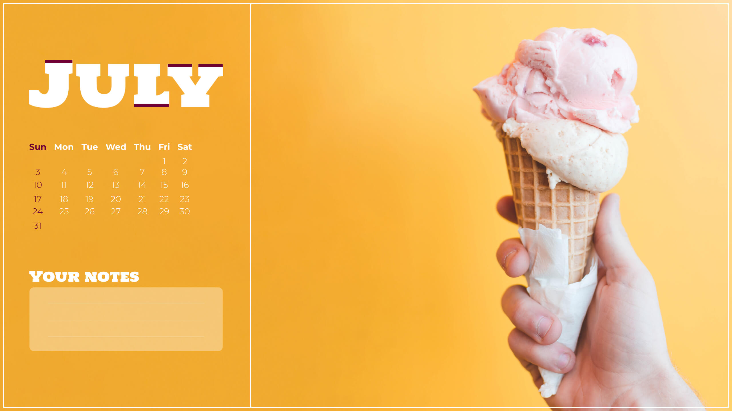 Free Blank July Calendar – MasterBundles