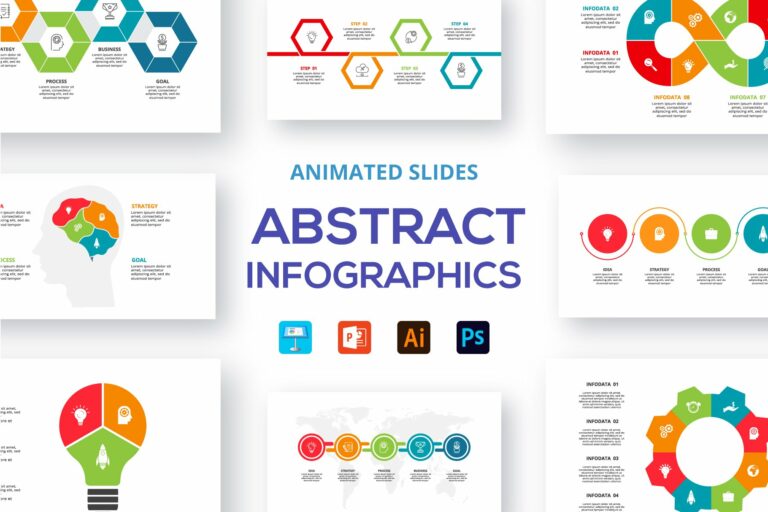 Abstract Animated Infographics – MasterBundles