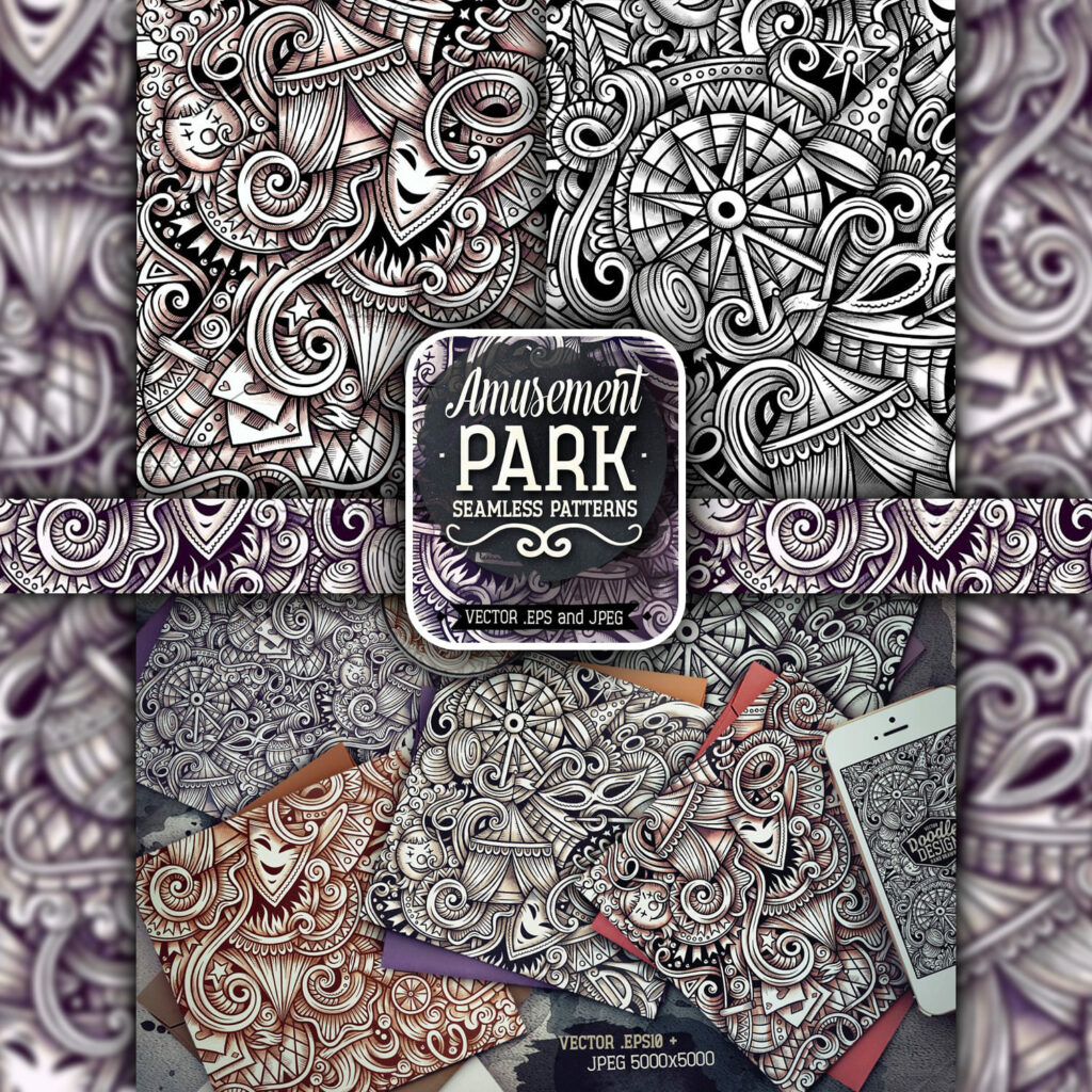 Amusement Park Graphics Patterns – MasterBundles