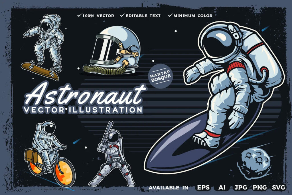 Astronaut Vector Illustration – MasterBundles