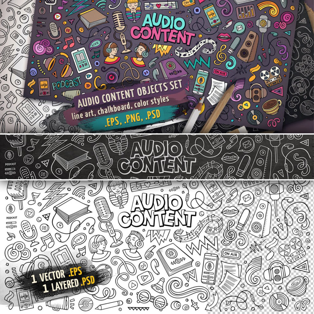 Audio Content Objects & Symbols Set – MasterBundles