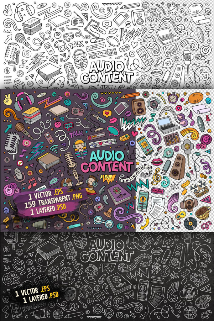 Audio Content Objects & Symbols Set – MasterBundles