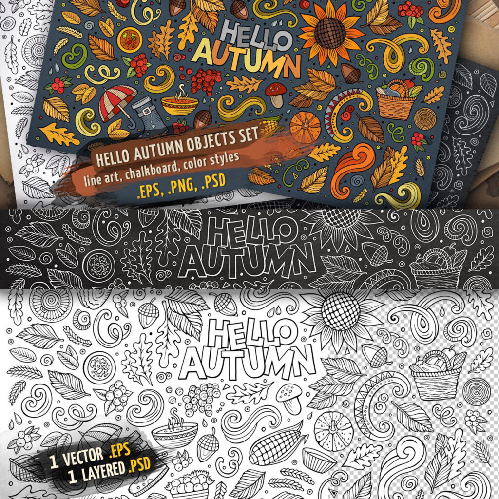 Autumn Objects & Elements Set / 2 – MasterBundles