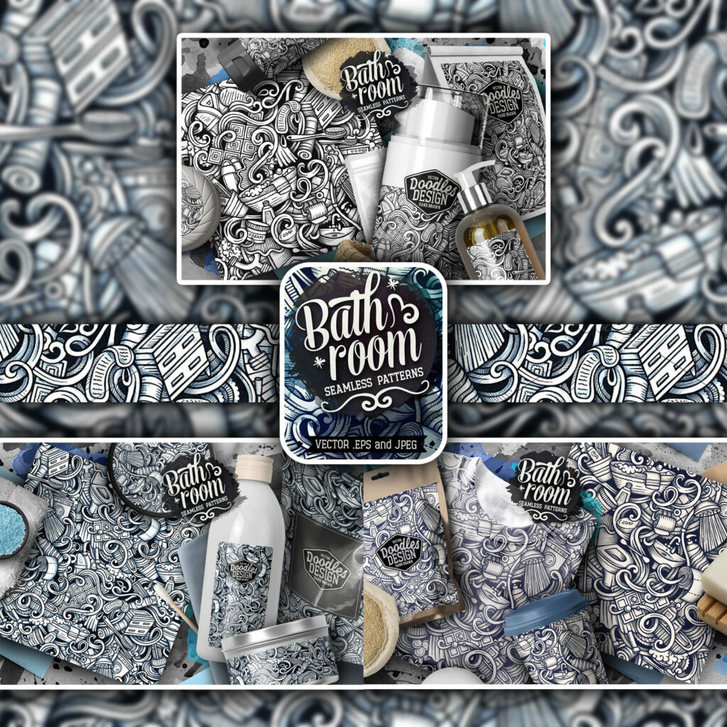 Bathroom Graphics Seamless Patterns – MasterBundles
