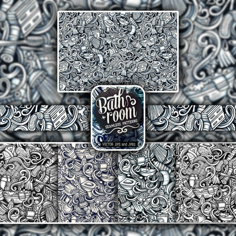 Bathroom Graphics Seamless Patterns – MasterBundles